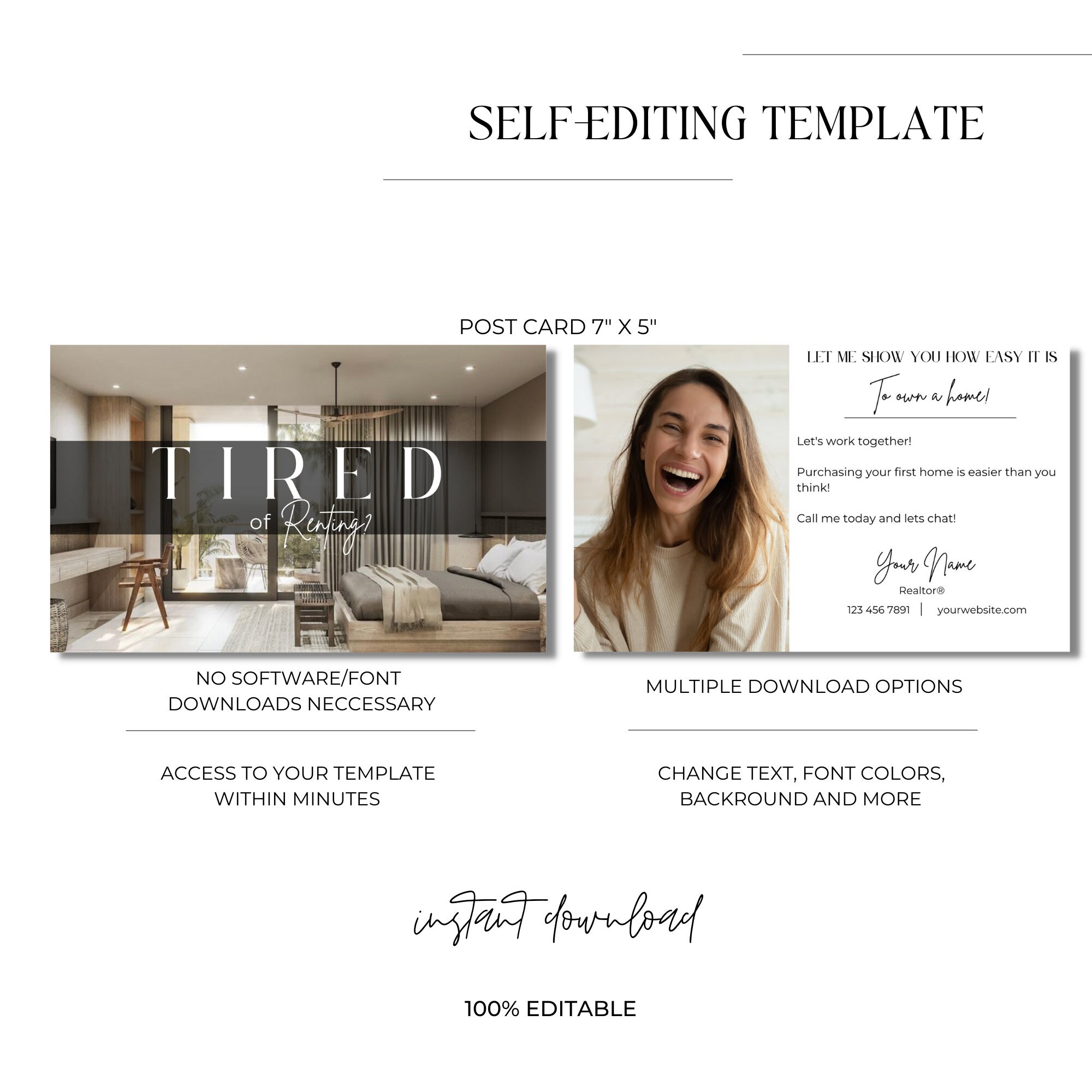 Tired of Renting Postcard & Card | Real Estate Farming | Realtor ...