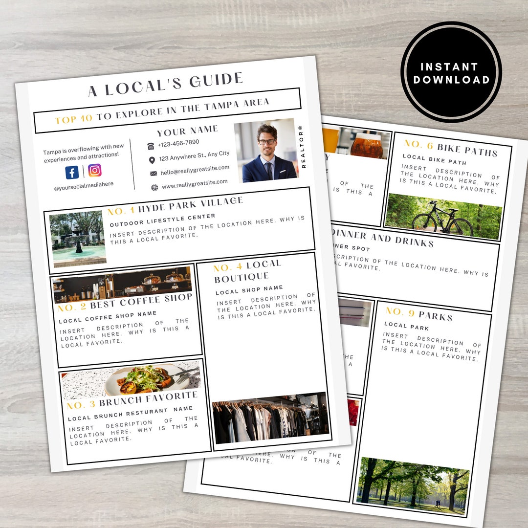 Real Estate Local Guide Template, Welcome Guide, City Guide Flyer ...