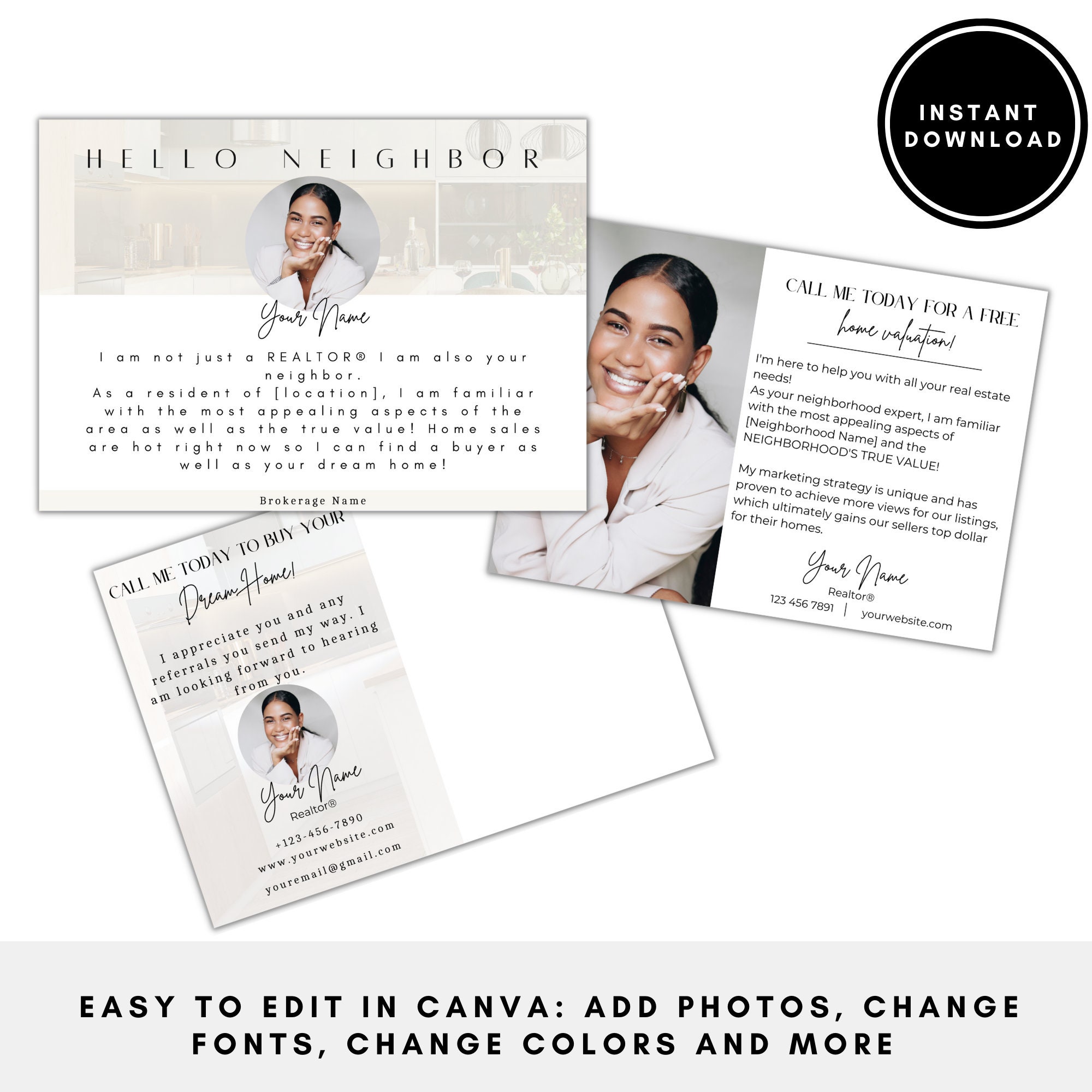 Real Estate Postcards, Realtor Hello Neighbor Card, Agent Farming Card ...