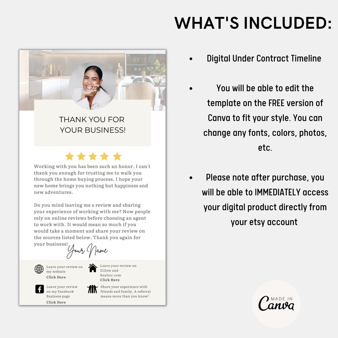 Client Review Request Textable Card | Real Estate Agent Marketing ...