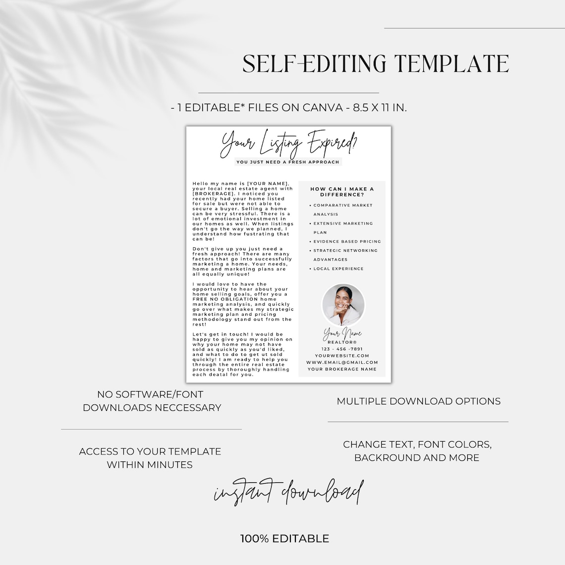 Real Estate Expired Listing Letter,realtor Marketing, Canva Template ...