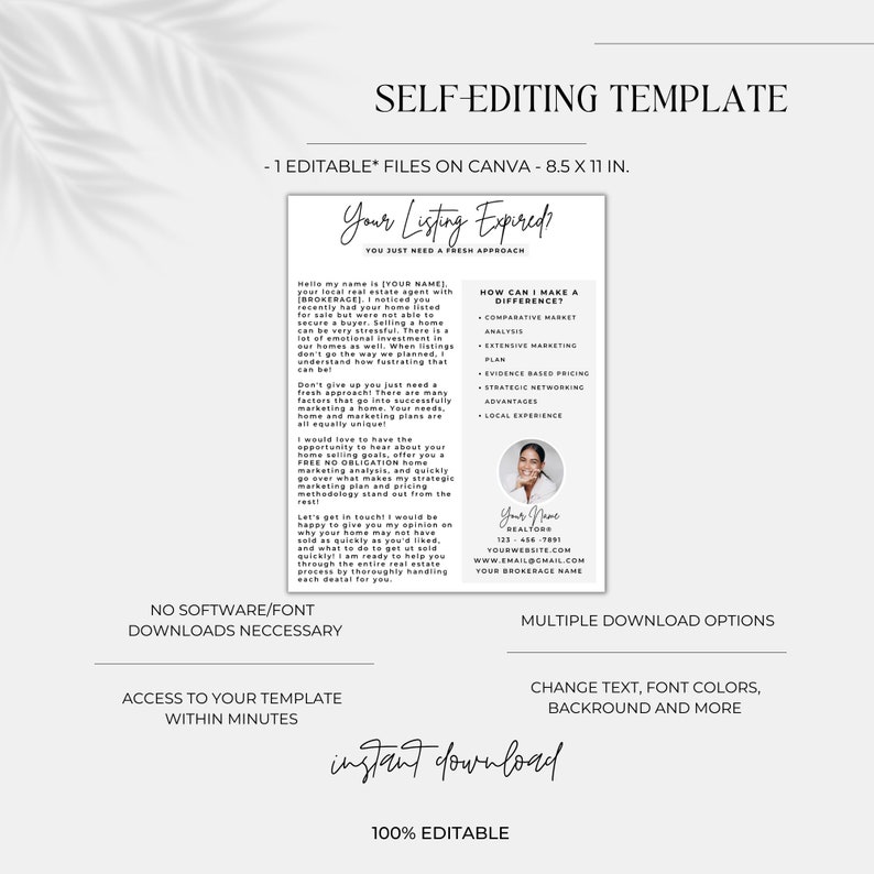 Real Estate Expired Listing Letter,realtor Marketing, Canva Template, Listing Buyer Agent ...