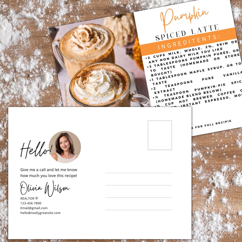 Fall Real Estate Postcard Pack, 3 Month Recipe Postcard, Realtor ...