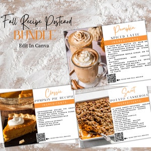Fall Real Estate Postcard Pack, 3 Month Recipe Postcard, Realtor ...