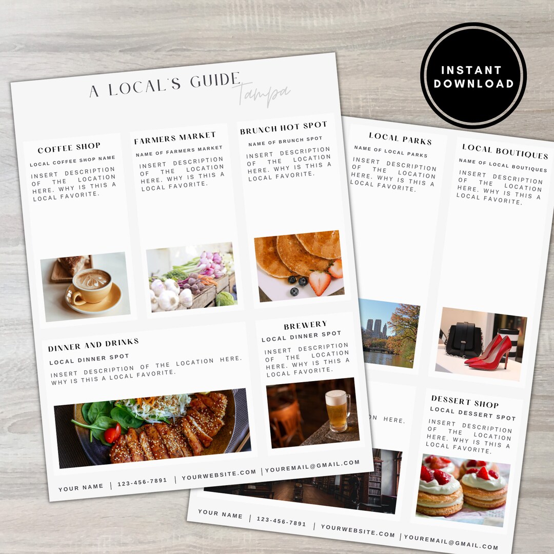 Real Estate Local Guide Flyer Template. Luxury Local Scene. Around the ...