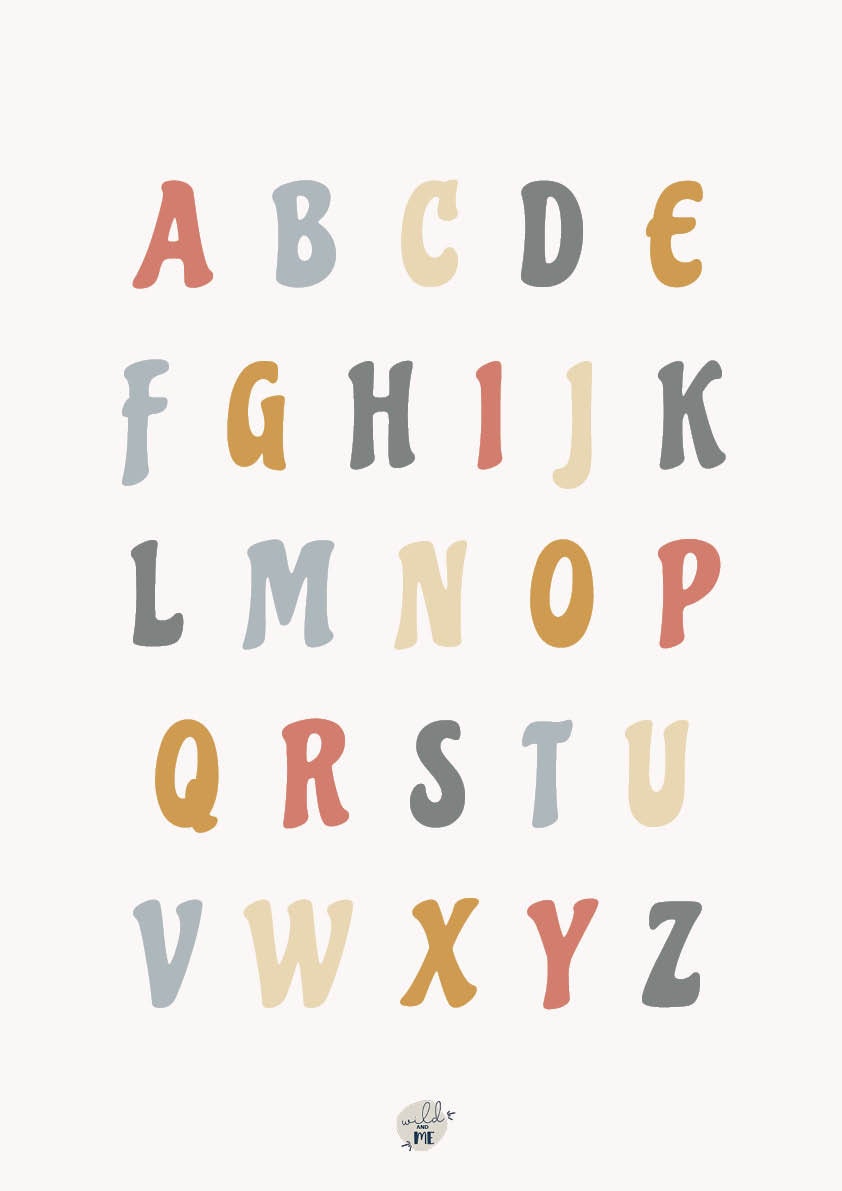 Retro First Letters and Numbers Posters - Etsy