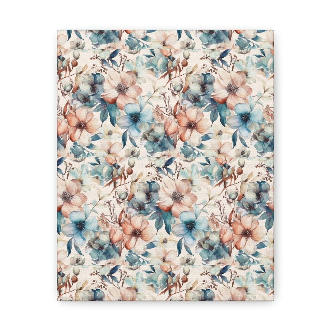 Flower Pattern Canvas Gallery Wraps, Wall Decor, Home Decor, Flower ...