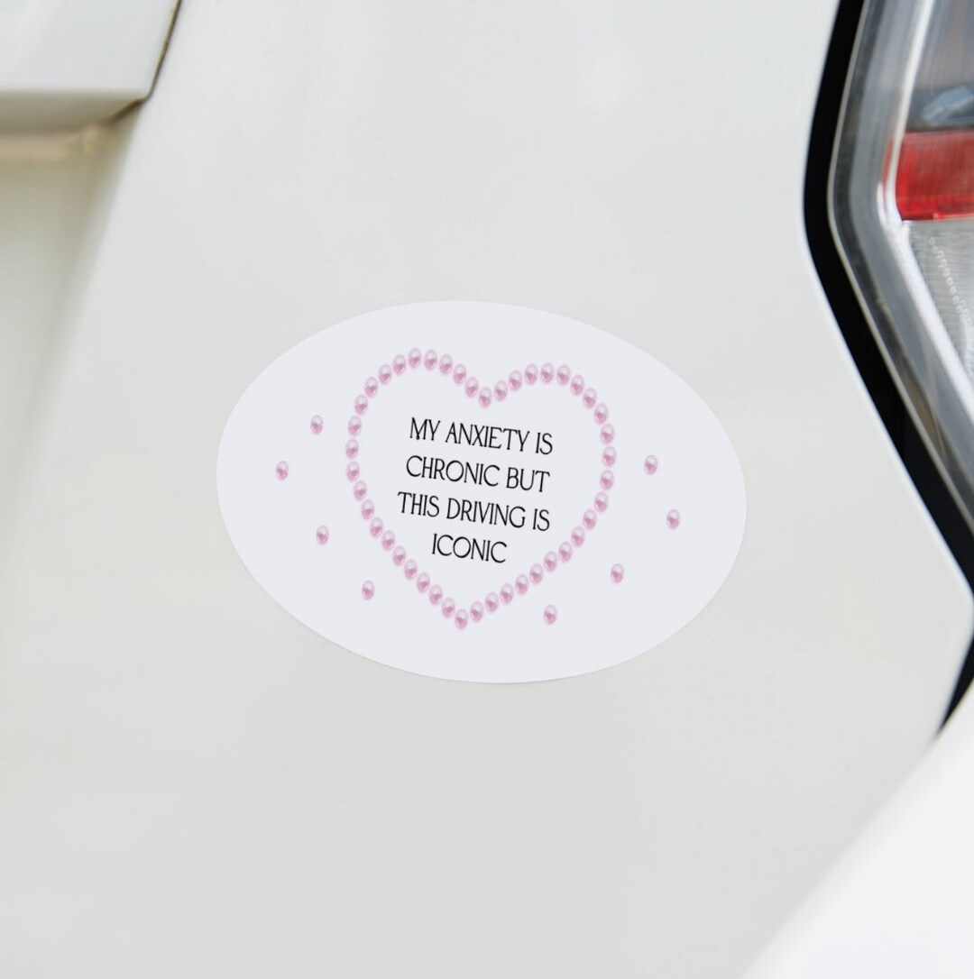 Chronic Anxiety Iconic Driving Oval Bumper Sticker - Etsy