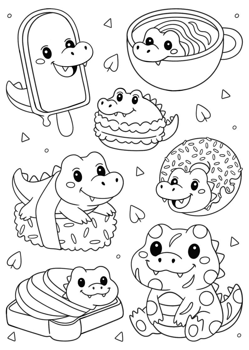Gator Munchies Coloring Page - Etsy