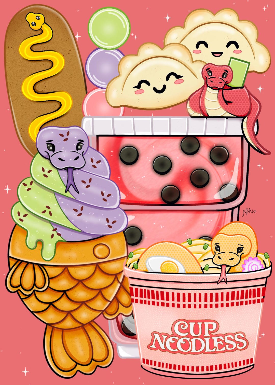 Snake Foods Print - Etsy