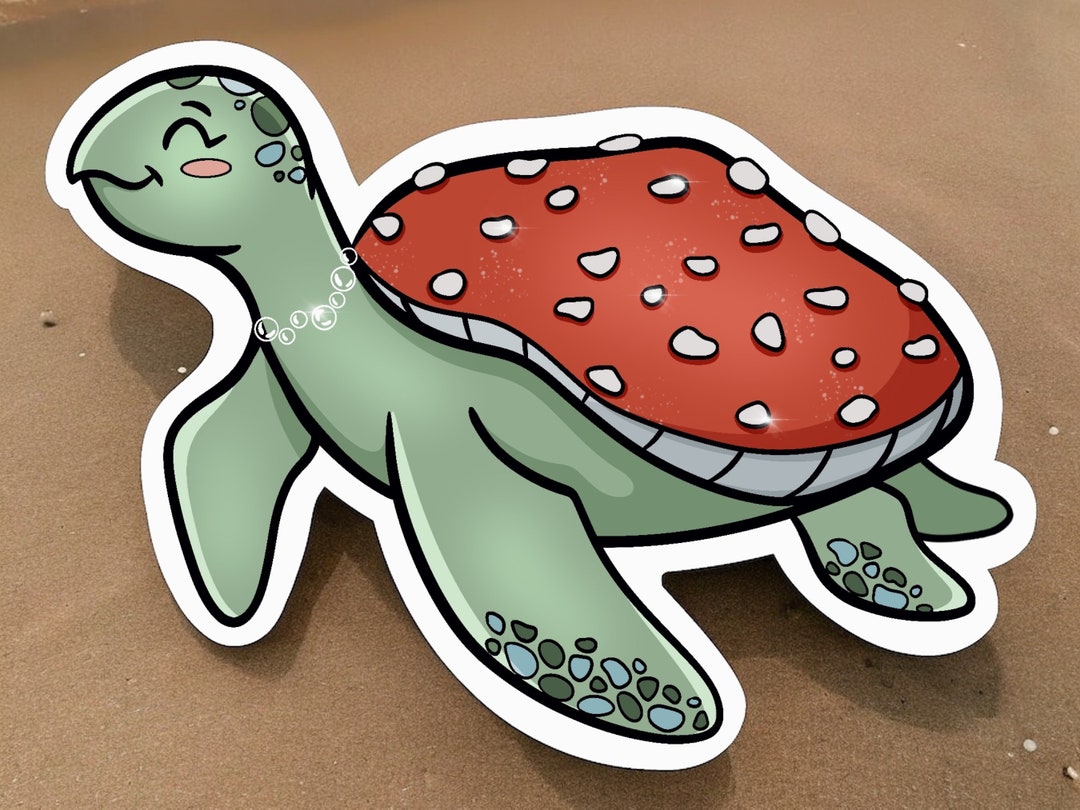 Mushroom Turtle Sticker - Etsy