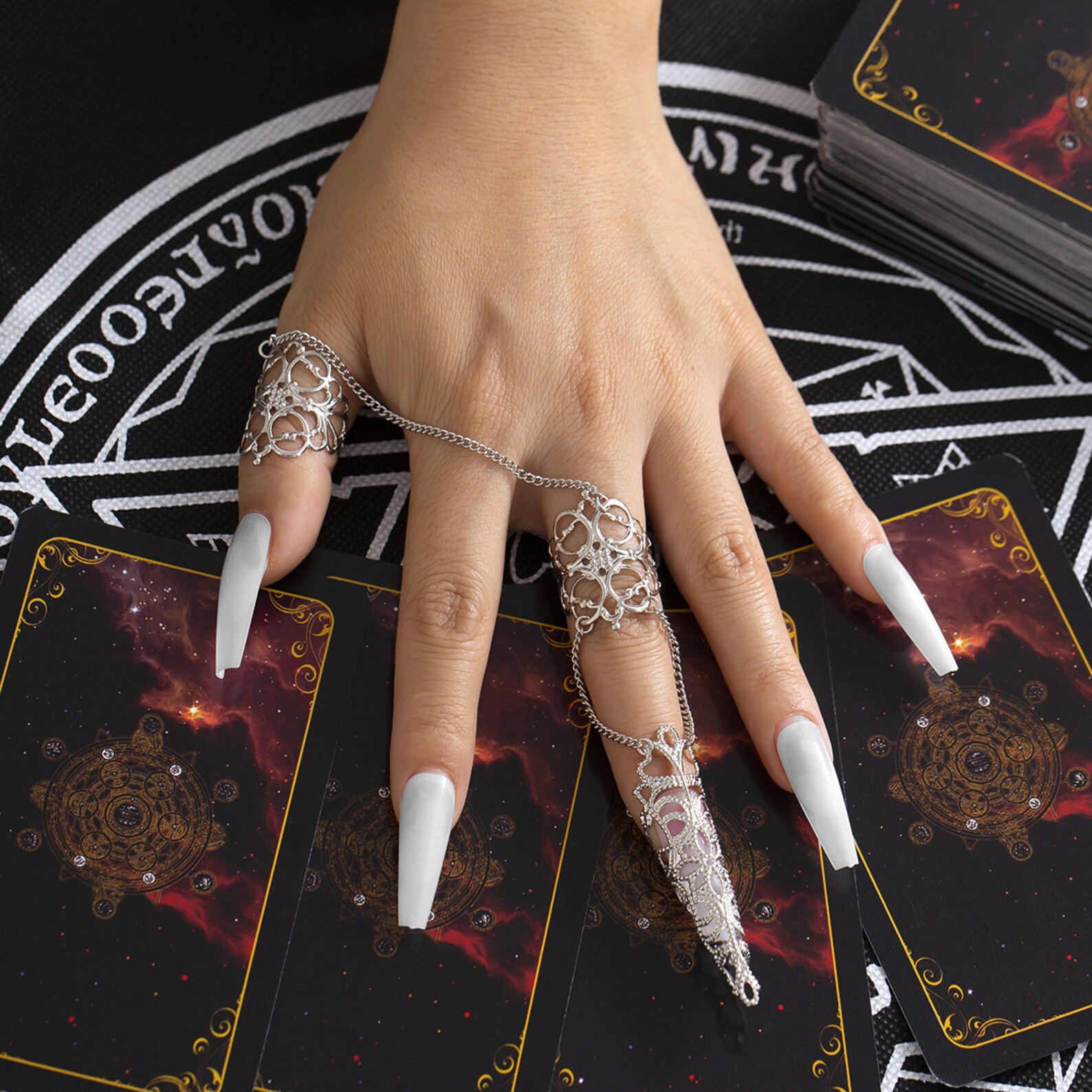 Wedding Finger Ring Chain | Finger Gold Chain Ring | Finger Chain Ring ...