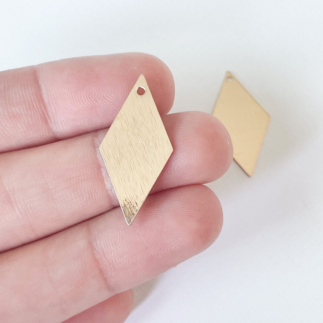 Rhombus Brass Charm, Brass Diamond Charm, Geometric Brass Charm ...