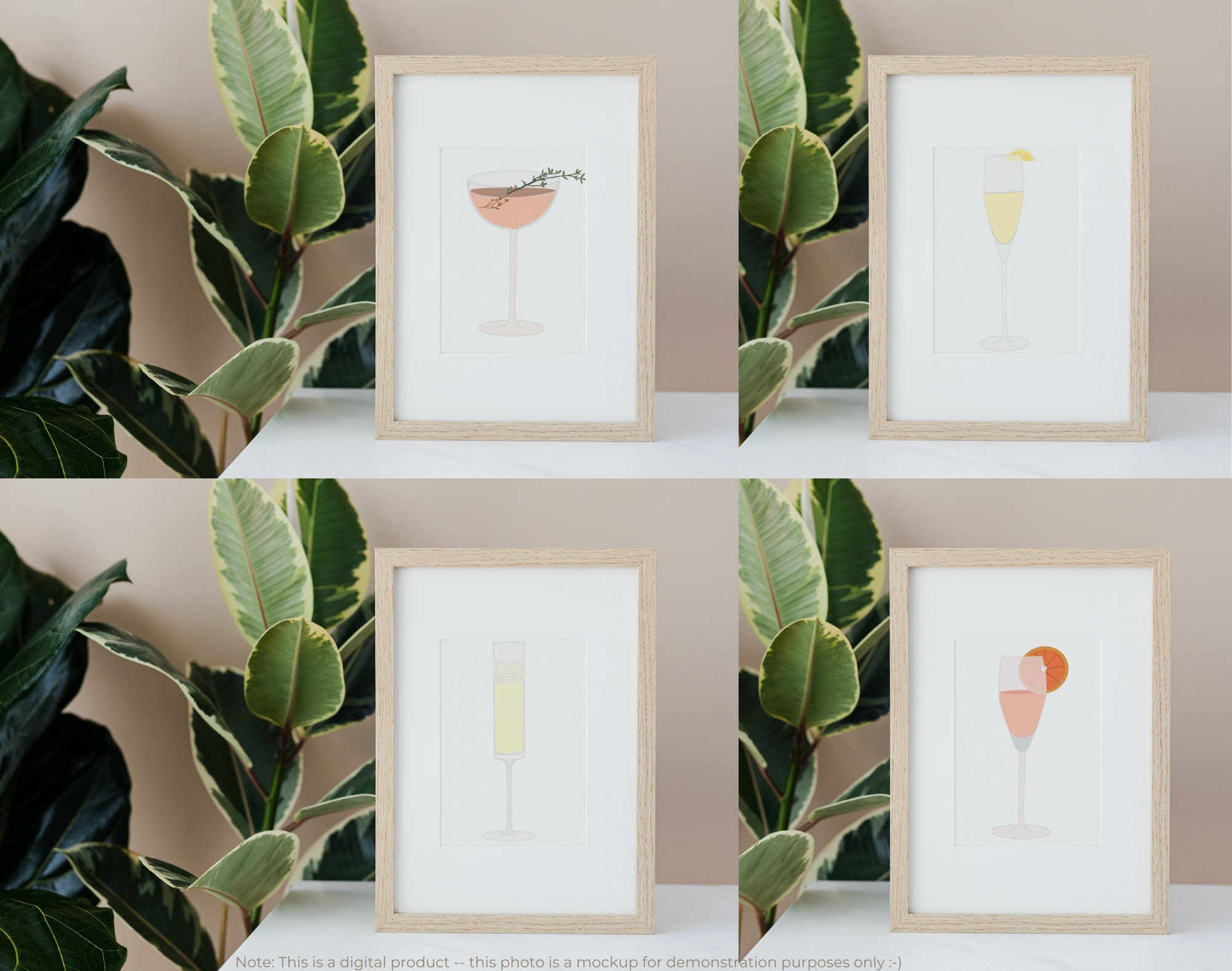 Cocktail Hour Clipart Bundle, Happy Hour Shower Illustrations, Wine ...