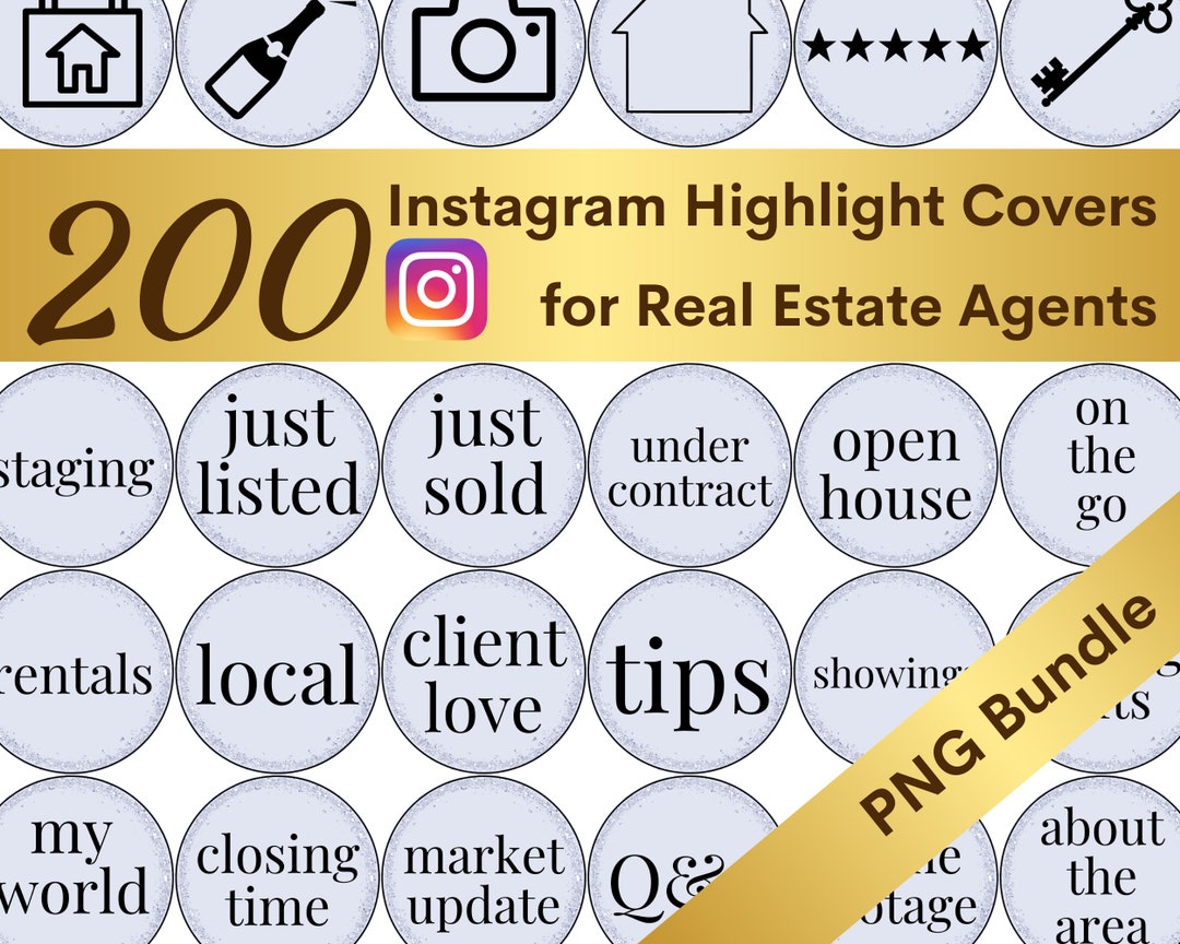 200 Instagram Highlight Covers for Real Estate Agents - Silver/grey ...