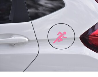 Stick Figure Fighting Empty Fuel Tank Indicator - Vinyl Decal for ...