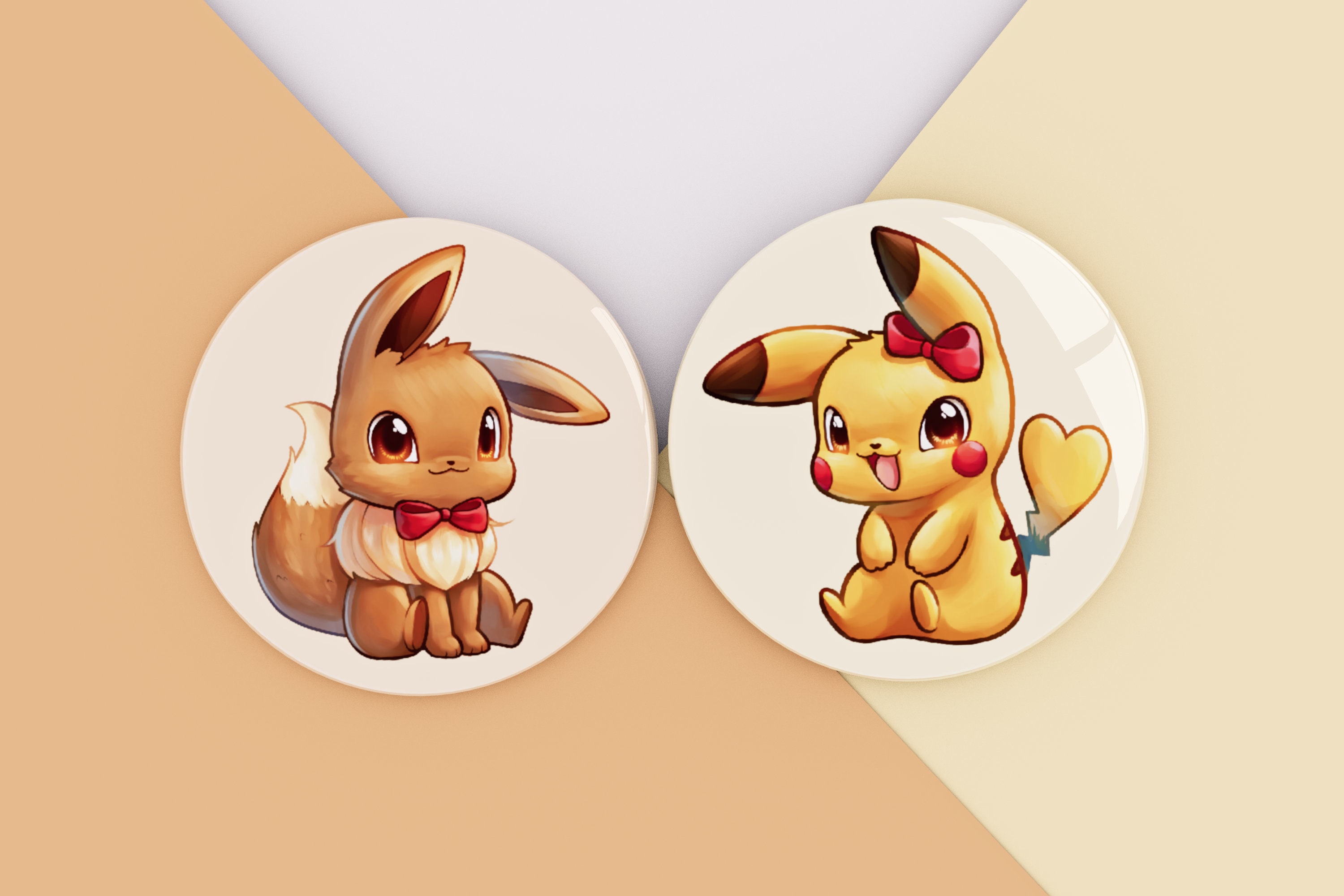 Pokemon Pikachu and Eevee Button Badges - Etsy Australia