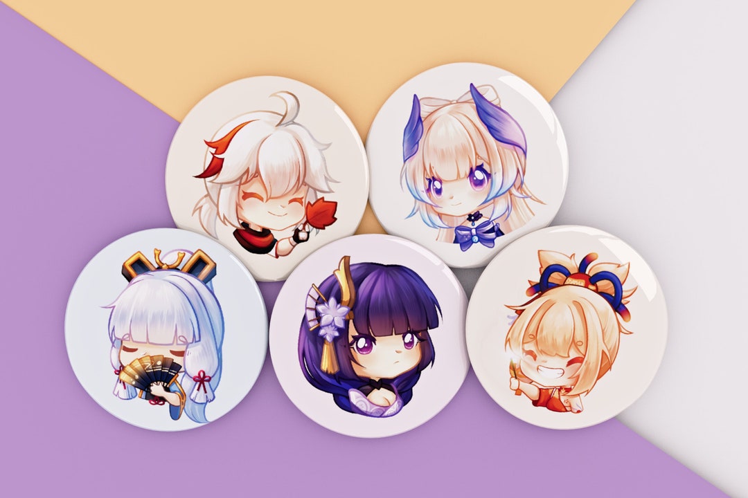 Genshin Impact Button Badges Inazuma Characters - Etsy
