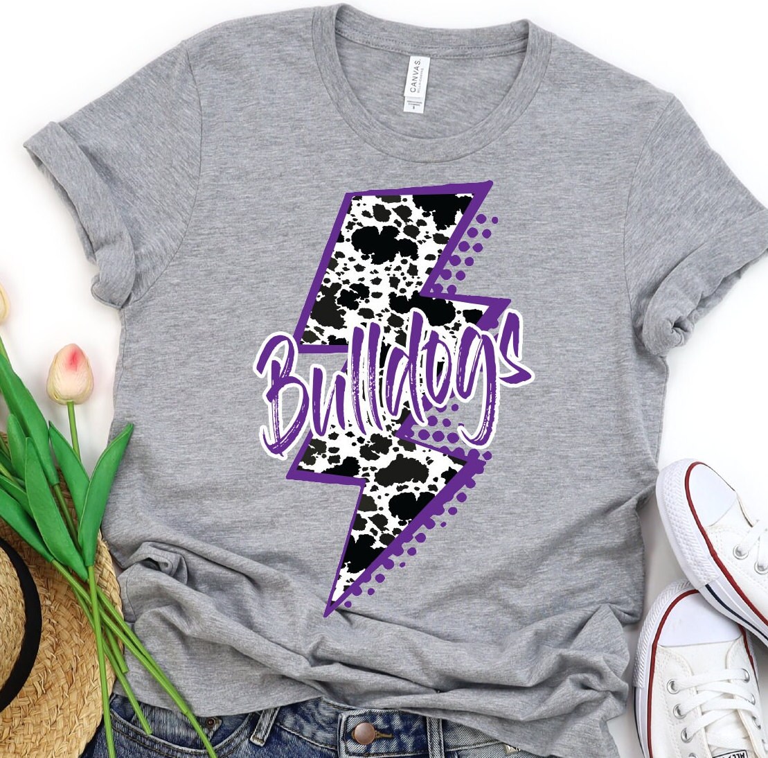 Bulldogs Cowhide Lightning Bolt PNG Only Cute Teacher - Etsy