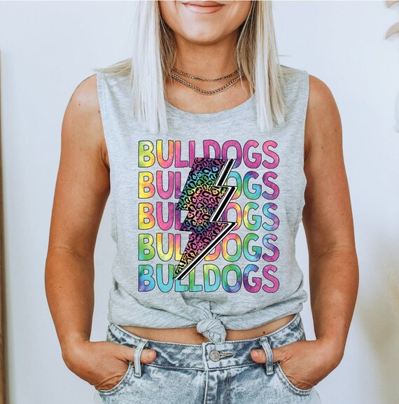 Bulldogs Stacked Lightning Bolt PNG Only Cute Teacher - Etsy