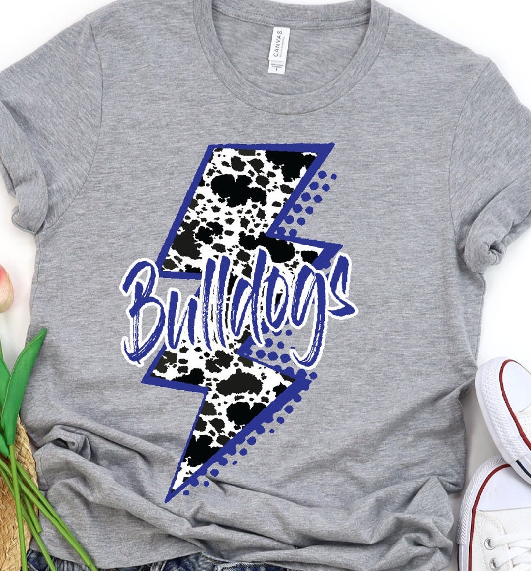 Bulldogs Cowhide Lightning Bolt PNG Only, Cute Teacher, Digital ...