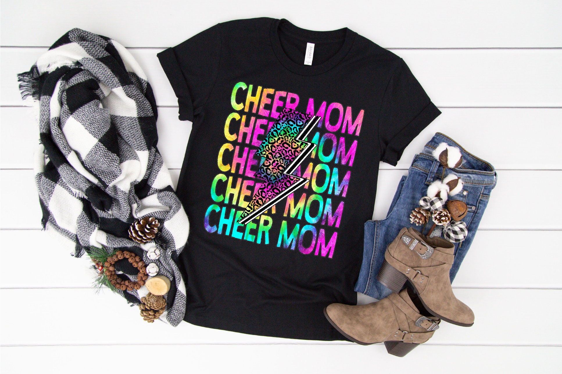 Cheer Mom Stacked Lightning Bolt PNG Only, Cute Mom, Digital, School ...