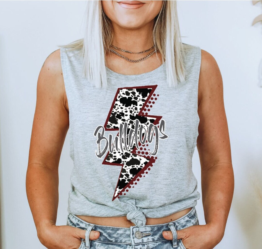 Bulldogs Cowhide Lightning Bolt PNG Only, Cute Teacher, Digital ...