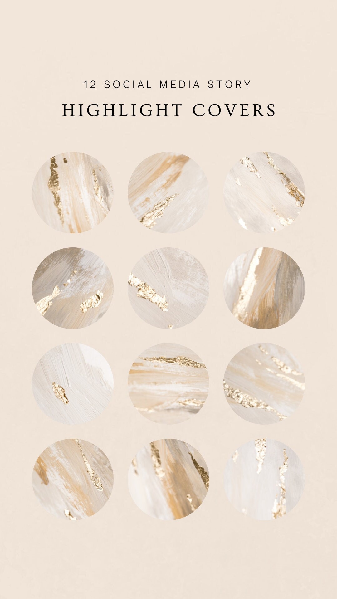 Luxury Gold Instagram Highlight Covers – Abstract Marble Texture ...
