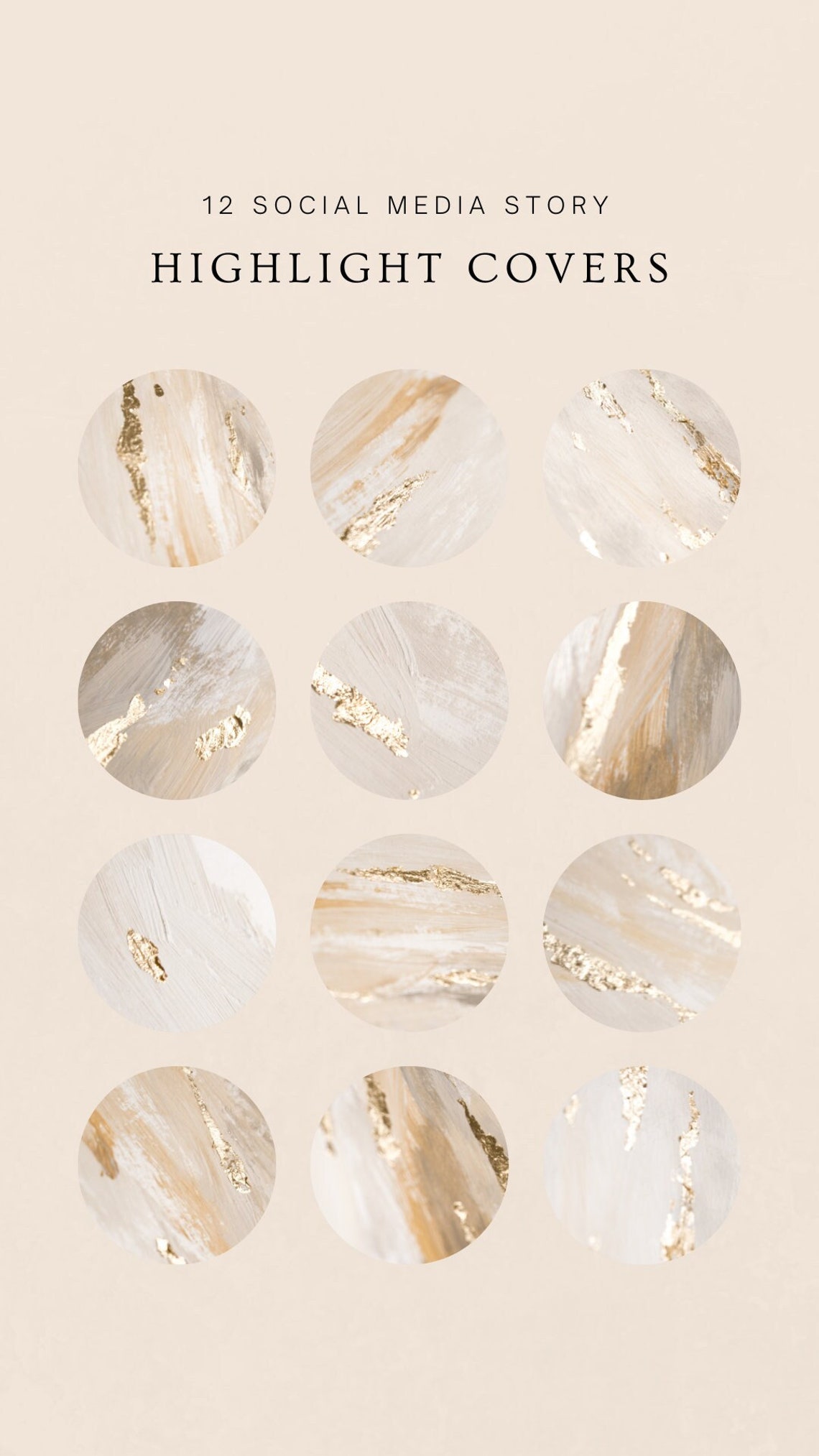 12 Gold Instagram Story Highlights Covers | Artistic Instagram Cover ...