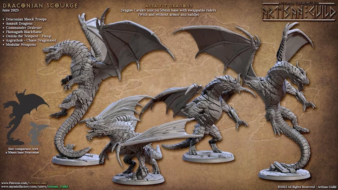 Draconian Scourge Assault Dragons 3D Resin Printed Models by Artisan ...