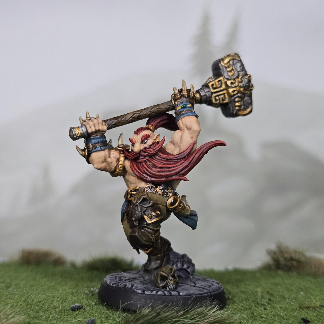 Dwarf Barbarian With Maul Painted Miniature Dungeons & Dragons ...