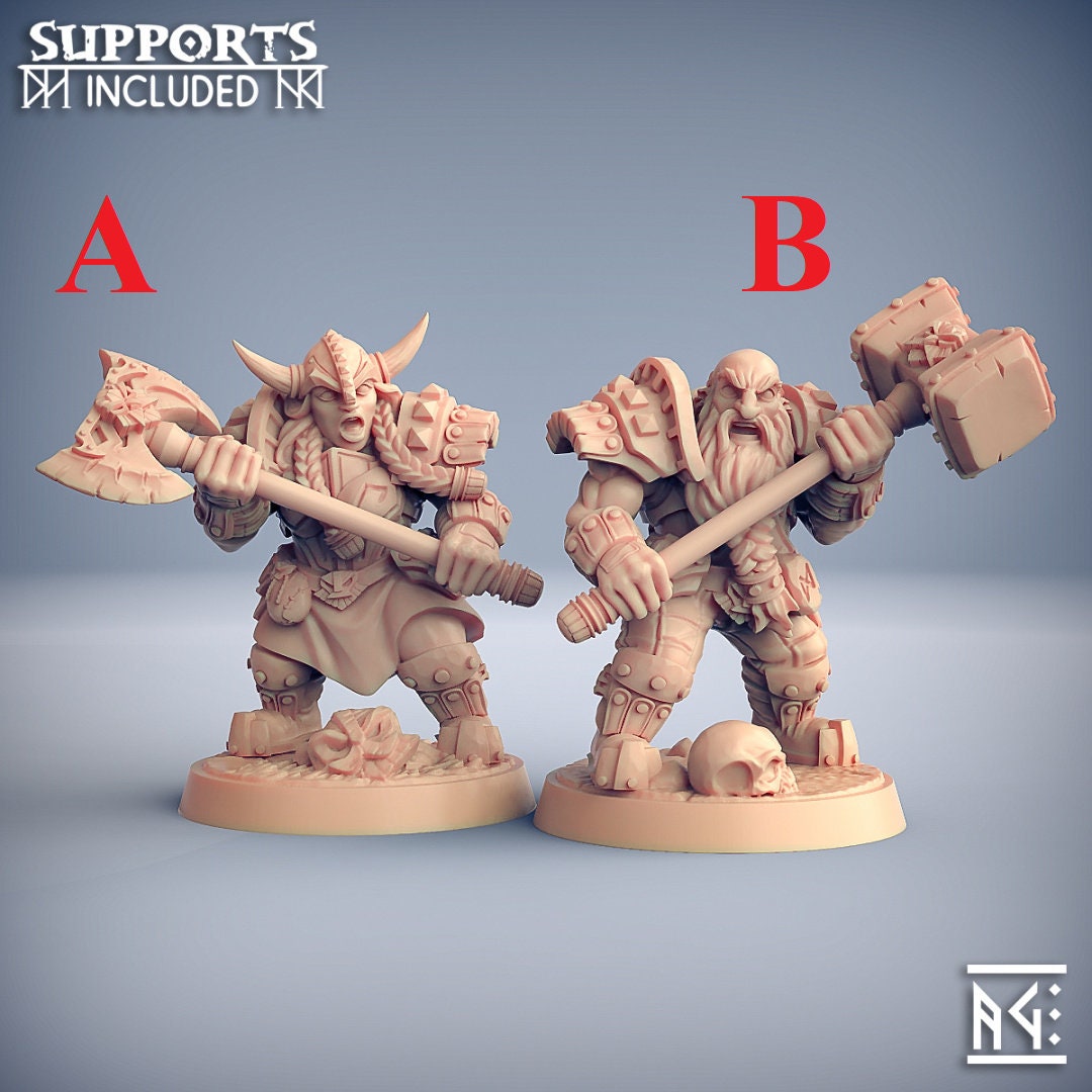 Female and Male Dwarf Fighters Dwarven Defenders W/ Choice of Modular ...