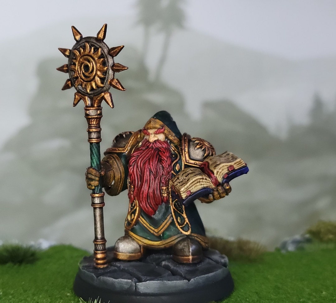 Dwarf Cleric Mage Wizard Painted Miniature Dungeons & Dragons - Etsy