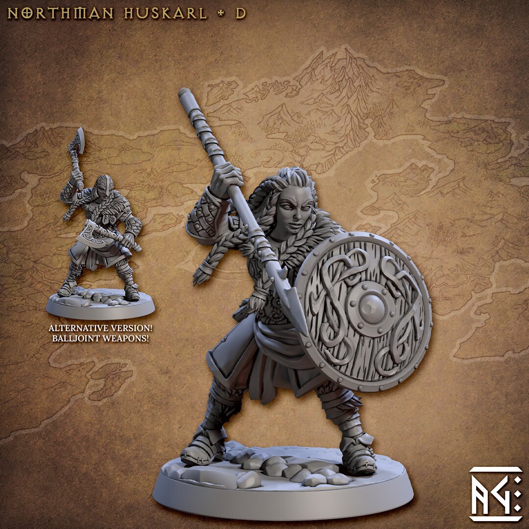 Female Viking Skutagaard Northmen With Choice of Modular Weapons 3D ...