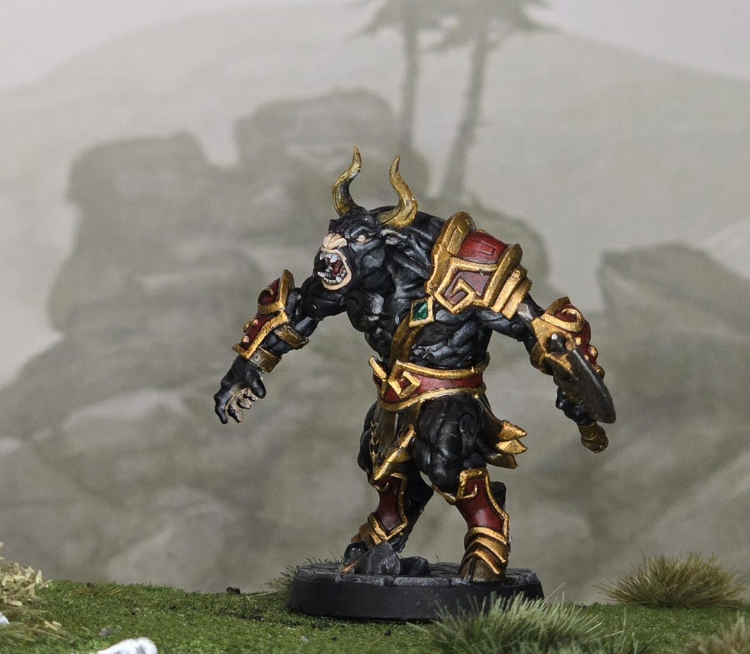 Minotaur Barbarian With Axe on 25mm Base Painted Miniature Dungeons ...