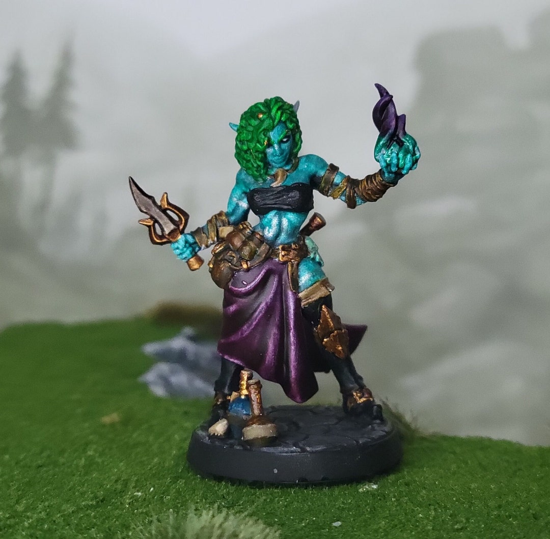 Female Water Genasi Rogue Mage Painted Miniature Dungeons & Dragons ...