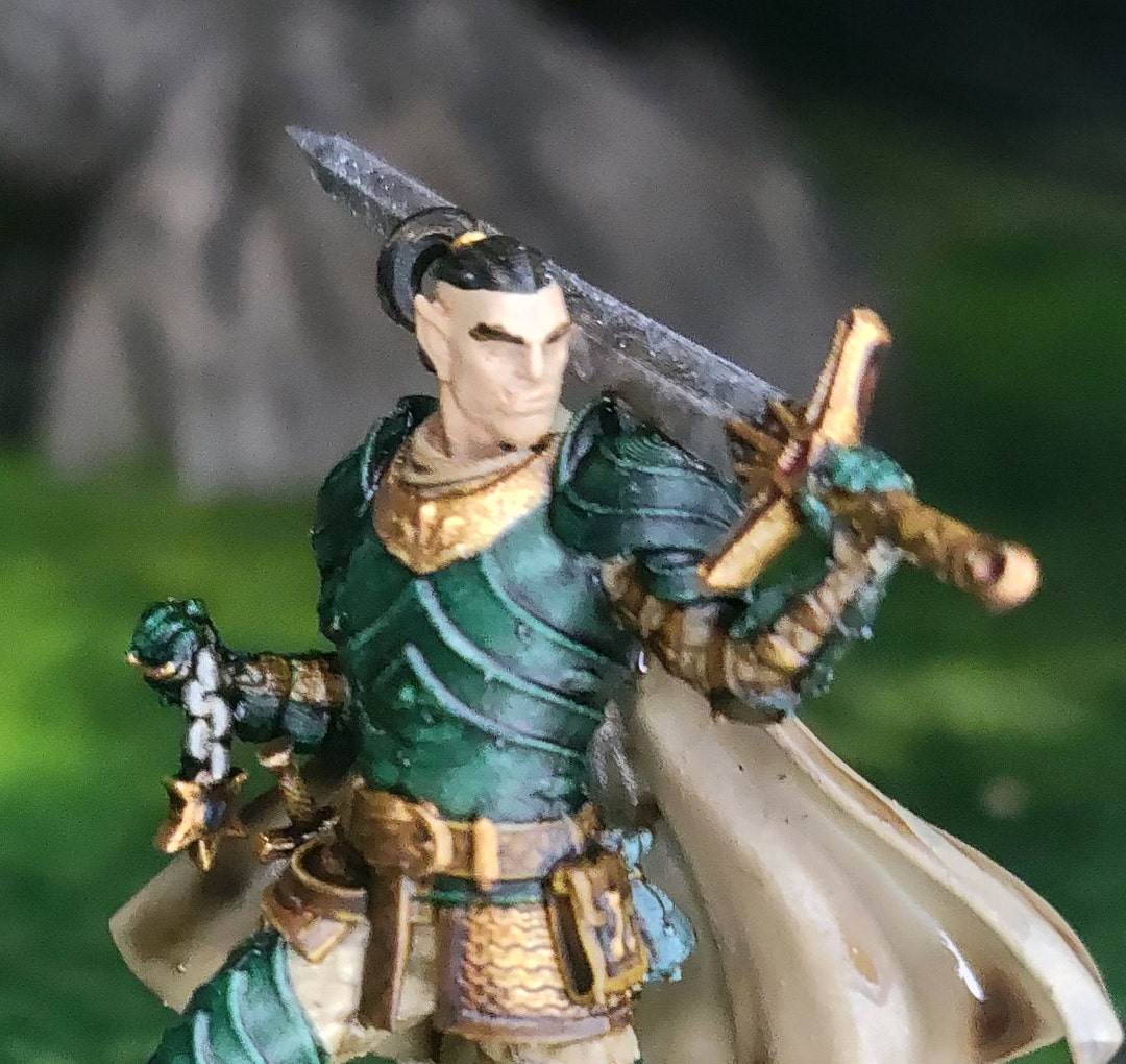 Elf Paladin Painted Miniature Mage Great Sword Knight Dnd Fantasy ...