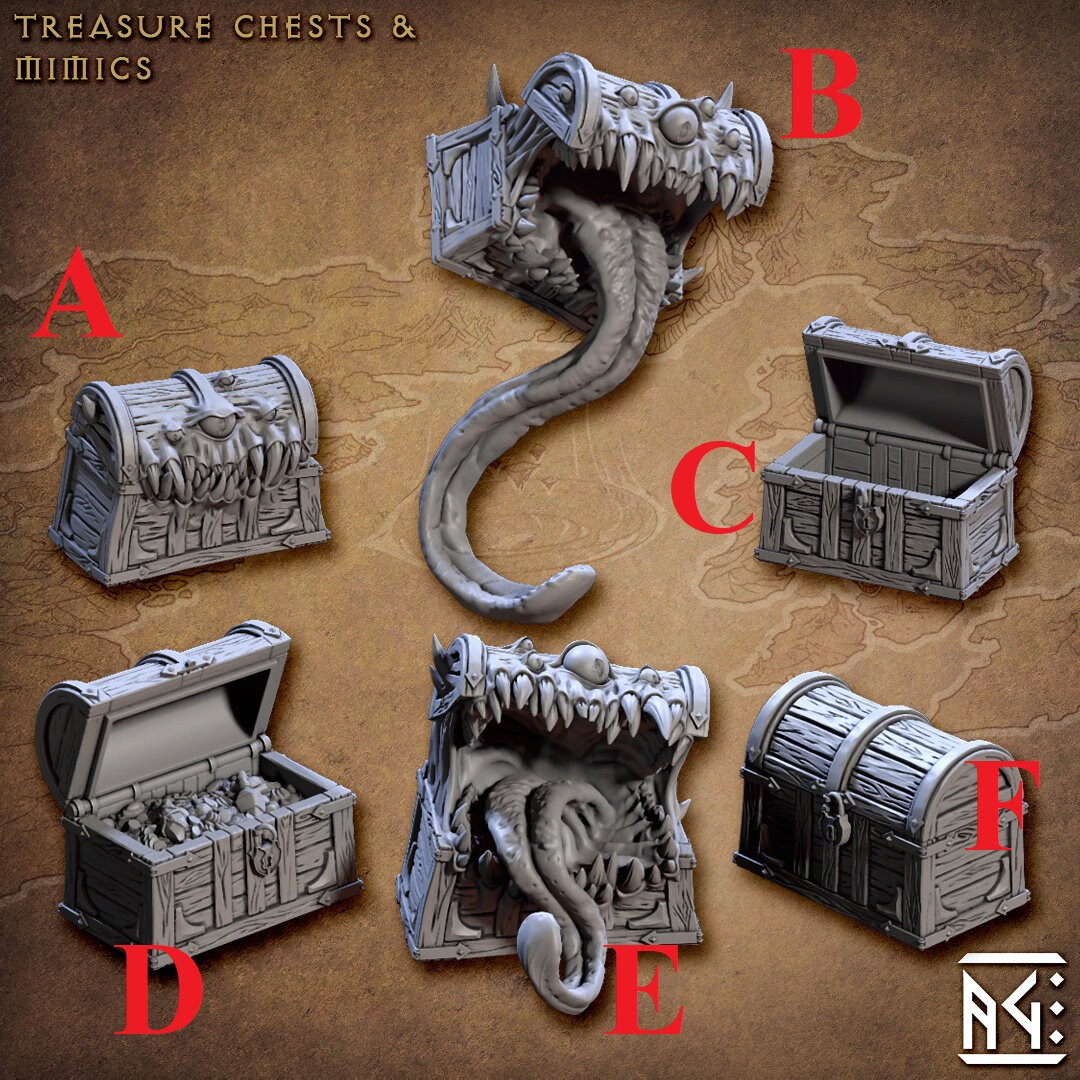 Mimic Treasure Chest Arcanist Guild 3D Resin Printed Models by Artisan ...