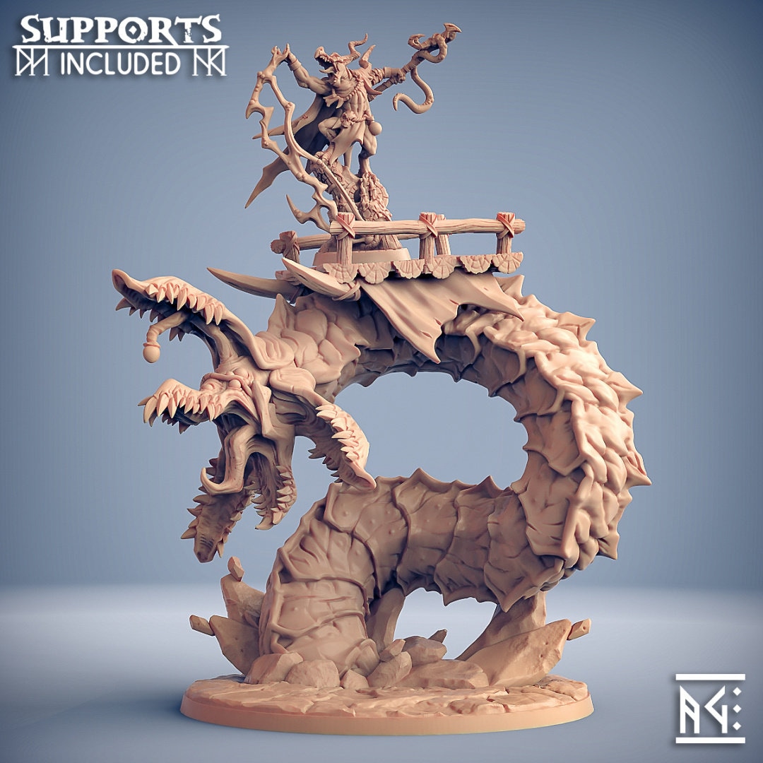 Giant Worm Kornutaaz on 100mm Base Diggaz the Plague Zeek Dungeons ...