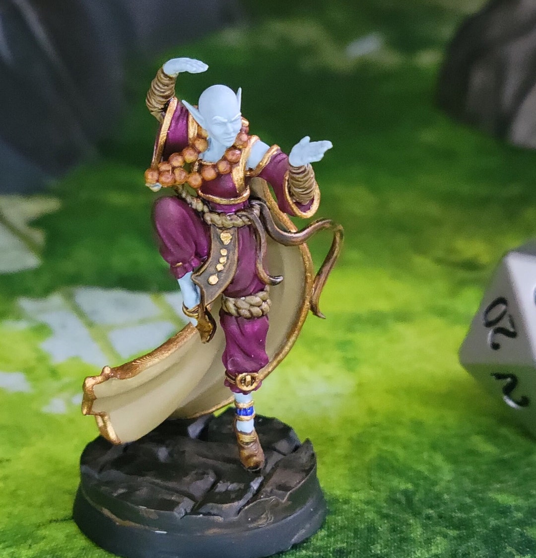 Female Drow Dark Elf Monk Painted Miniature Dungeons & Dragons - Etsy