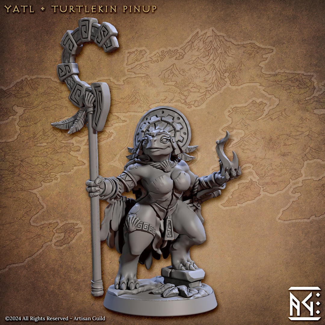 Female Tortle Mage Pinup With Choice of Modular Weapons Made to Order ...