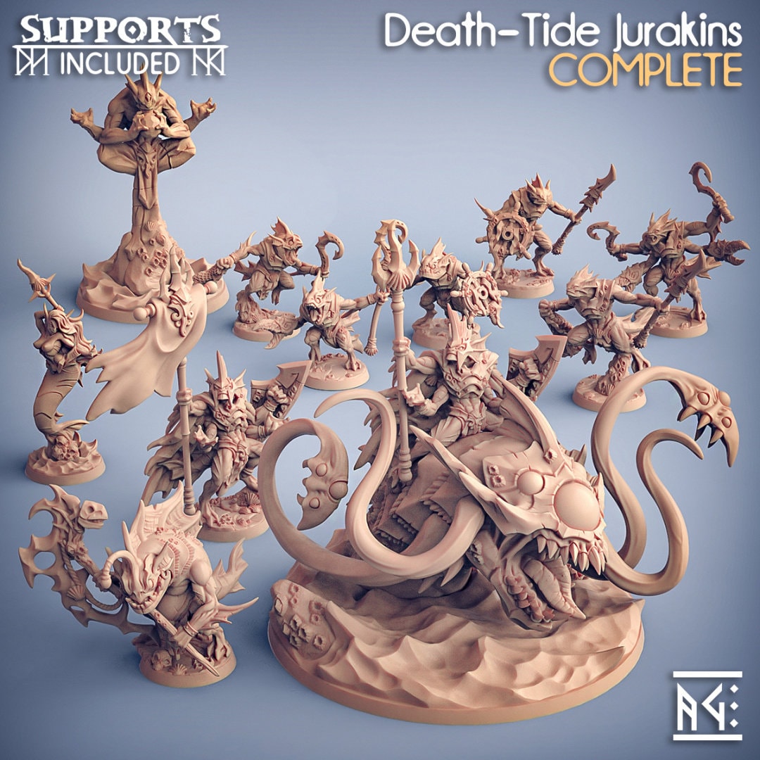 Death Tide Jurakins Kuo-toa Full Set 3D Resin Printed Models by Artisan ...