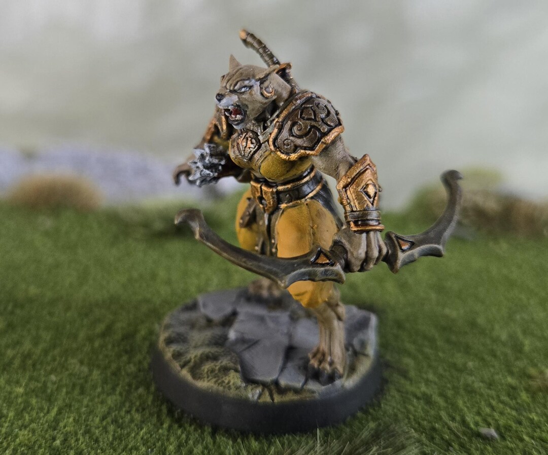 Female Leonin Archer Fighter on 25mm Base Painted Miniature Dungeons ...