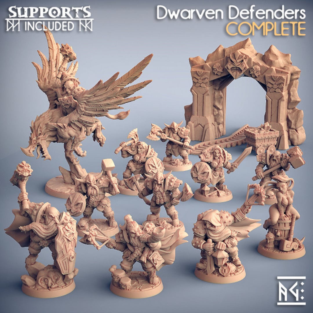 Dwarf Rogues Fighters Clerics Full Set Dwarven Defenders 3D Resin ...