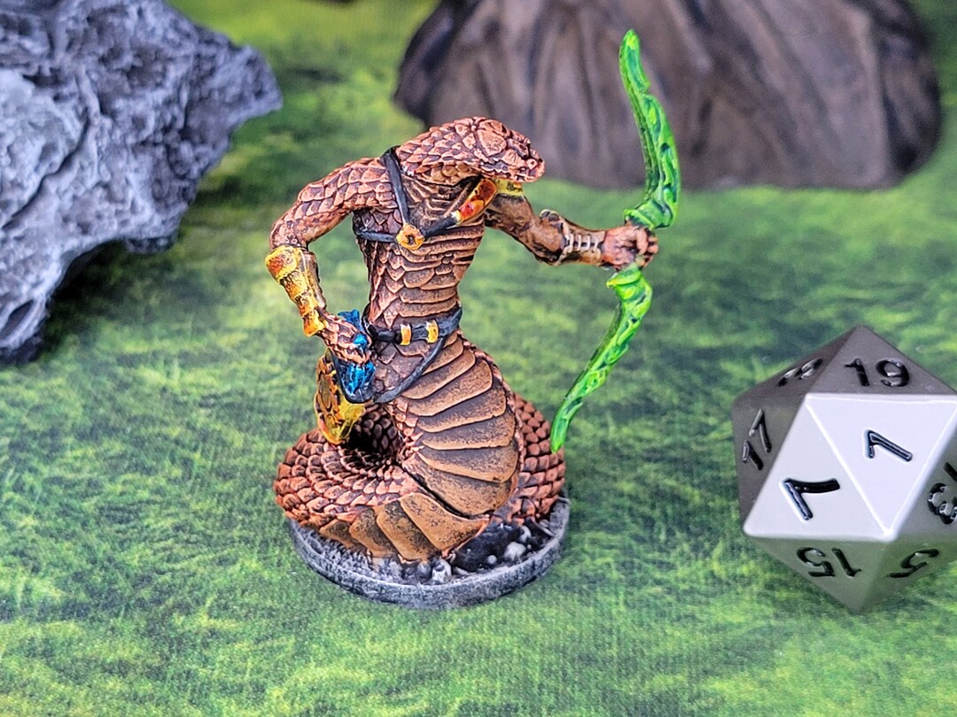 Yuan-ti Painted Miniature Archer Snake Folk Female Serpent Dnd - Etsy