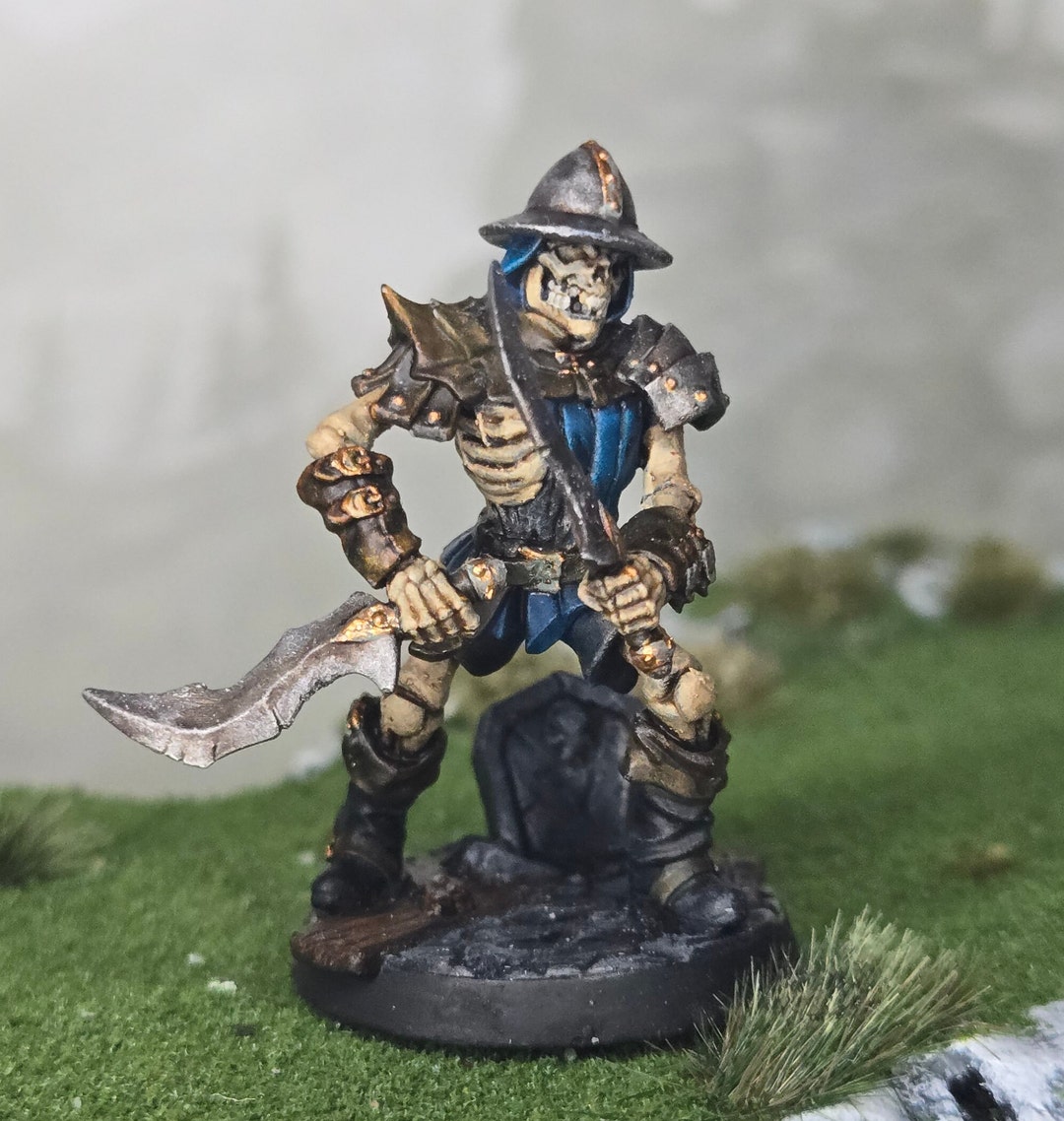 Skeleton With Daggers Painted Miniature Dungeons & Dragons Pathfinder ...