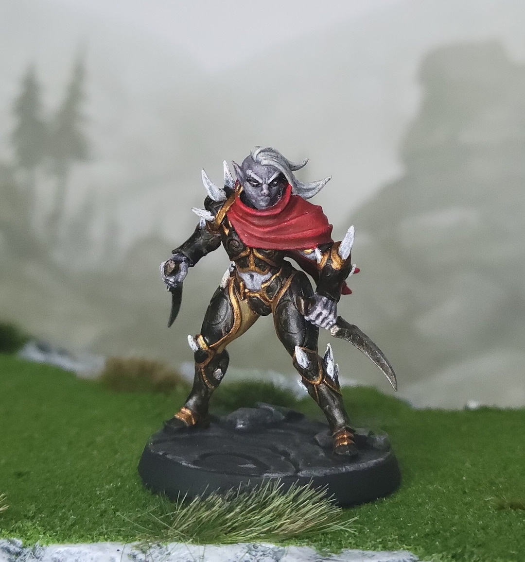 Female Drow Assassin Painted Miniature Dungeons & Dragons Pathfinder ...