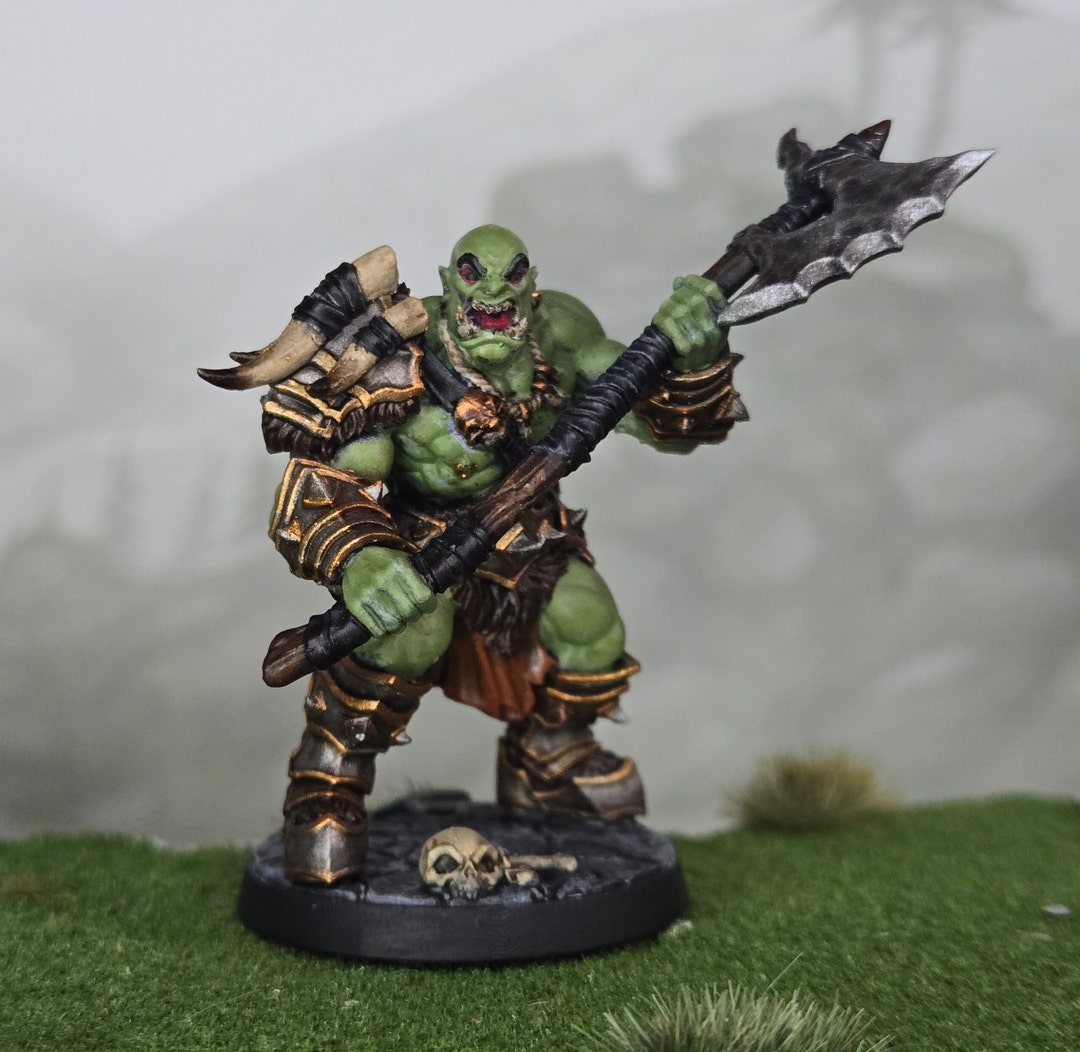 Orc Barbarian With Great Axe Painted Miniature Dungeons & Dragons ...