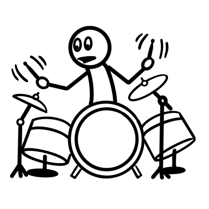 Musicians Stick Figure Clipart #1 - Etsy