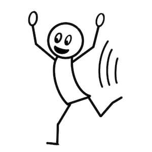 Celebrating/excited Stick Figure Clip Art - Etsy